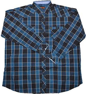 Kamro Chemise pour Homme Bleu/Marine/Blanc &agrave; Carreaux 4XL-12XL - Multicolore - XXXXXXXXL