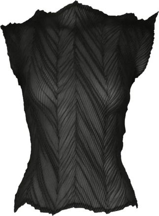 Issey Miyake Zigzag Pleats Top - - Tops - Damen - Schwarzk - M