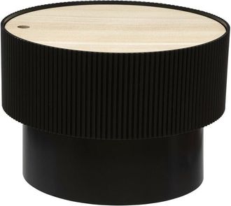 PEGANE Pegane - Table basse ronde avec couvercle en bois mdf coloris noir - diamètre 55 x Hauteur 38 cm