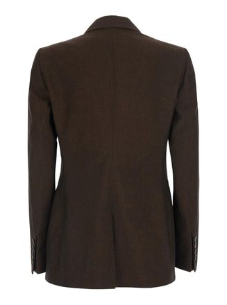 Pantaloni Torino Womens Light Jacket Romy Brown Linen Blend Blazers