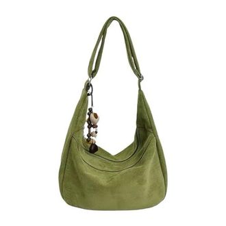Generic Sac &agrave; bandouli&egrave;re en daim synth&eacute;tique pour femme - Grand sac &agrave; bandouli&egrave;re avec sangle r&eacute;glable, poches int&eacute;rieures et doublure en polyester pour le t