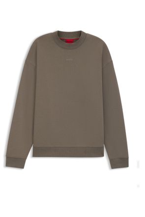 HUGO BOSS Herren Dapocrew Sweatshirt aus Baumwoll-Terry mit Logo-Print Grau XXL