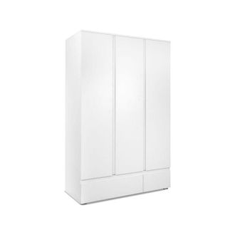 Calicosy Calicosy - Armoire chambre adulte image 60B - D&eacute;cor blanc - 3 portes + 2 tiroirs - L121,6 x H191 x P55 cm