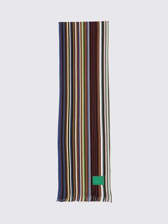 Paul Smith &Eacute;charpe en laine m&eacute;rinos &agrave; rayures multicolores avec bords frang&eacute;s