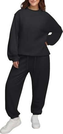 Generic Ensemble de vêtements de détente pour femme, chandail à manches longues avec pantalon de survêtement, ensemble complet de survêtement à capuche pour f