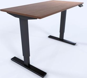 Bisley Tisch, Metall, Gestell 333 schwarz Platte 008 Lincoln walnuss, Medium