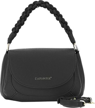 Caf&egrave;noir Femme, Sacs, Noir, Taille: ONE Size Sac &agrave; main avec rabat et anse tress&eacute;e