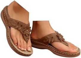 Generic Sandales orthop&eacute;diques pour femme - Tongs confortables avec soutien de la vo&ucirc;te plantaire - Sandales d&eacute;t&eacute; d&eacute;contract&eacute;es - Sandales compens&eacute;es habill&eacute;e