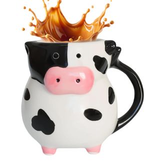 Generico Becher: Lustiger Trinkbecher im Bauernhof-Stil, bequemer Becher mit erh&ouml;htem Muster, ger&auml;umiger und lustiger Beh&auml;lter f&uuml;r Teegetr&auml;nke, dekoratives Tis