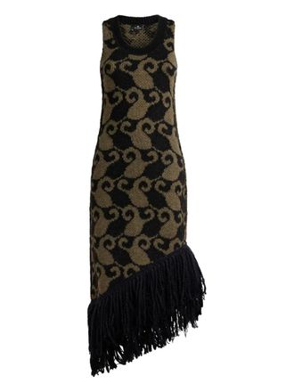 Etro robe mi-longue à motif cachemire en jacquard - Noir