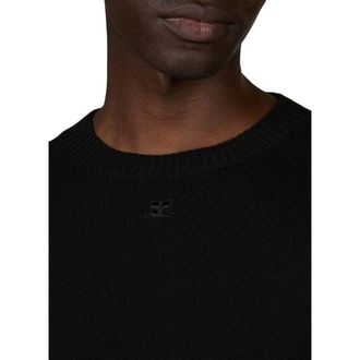 Courr&egrave;ges Pull droit en laine m&eacute;rinos