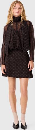 Maje Robe Courte Strass&eacute;e &Agrave; Lavalli&egrave;re - Marron Fonce - Taille 34 - Maje