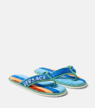 Versace Sandalen aus Baumwollfrottee