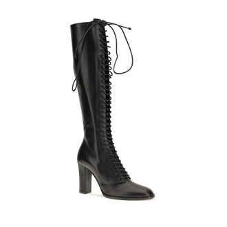 Dolce & Gabbana Calf Leather Lace-Up Boots - Black