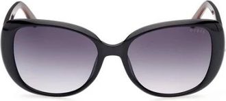 Guess Lunettes de soleil papillon - Femme - Accessoires - Noir - Taille: 56 MM