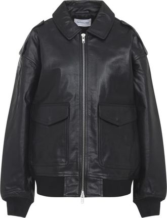 Frankie Shop Femme, Vestes, Noir, Taille: 36 FR Viper Leather Jacket