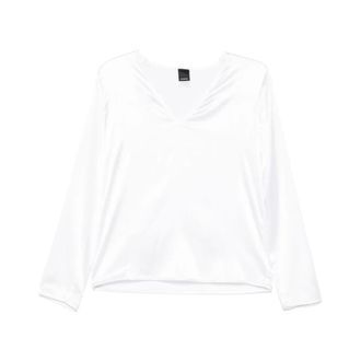 Pinko Wei&szlig;e Bluse mit V-Ausschnitt - - Blouses & Shirts - Damen - Wei&szlig; - XS