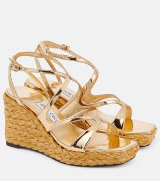 Jimmy Choo London Wedge-Sandalen Ayla aus Metallic-Leder