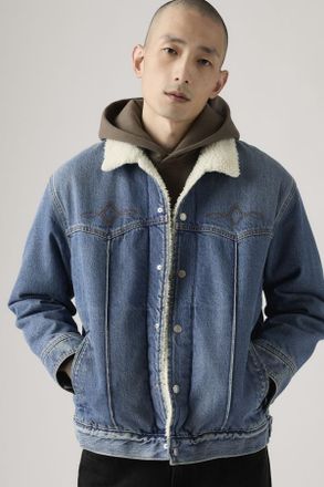 Levi's Veste Trucker Western Sherpa - Homme - Bleu / Open Sail Trucker - XL