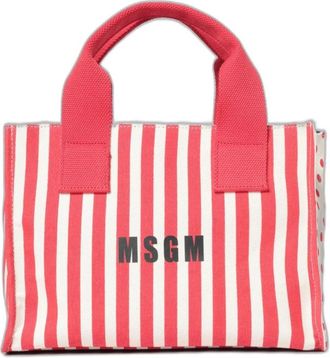 Msgm Gestreifte Tote Bag - - Bags - unisex - Rot - ONE SIZE