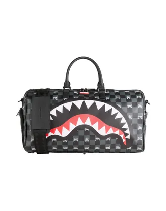 Sprayground GRAY PEEKING CHARACTER CHECK LARGE DUFFLE