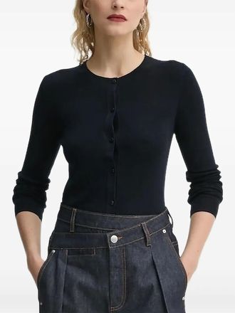 Marc O'Polo cardigan en laine à design côtelé - Bleu