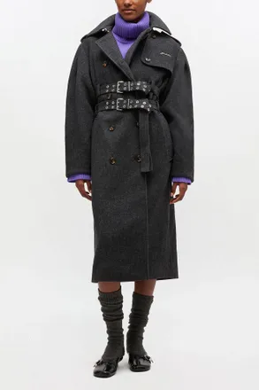 Ganni Trench en laine Multicolore - Pour Femme