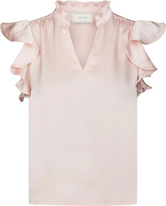 Neo Noir Femme, Blouses et Chemises, Rose, Taille: 44 FR Stella Heavy Sateen Blouse