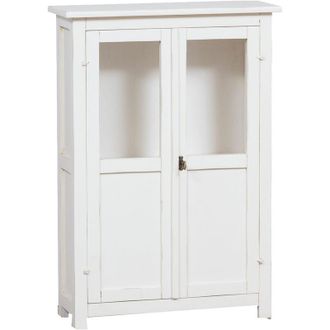 Biscottini International Landhausvitrine aus massivem Lindenholz mit antikwei&szlig;er Oberfl&auml;che L68xPR25xH98 cm. Made in Italy