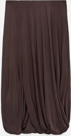Arket Viskoserock Mit Draperie -Braun