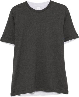 Eleventy T-shirt &agrave; col montant superpos&eacute; - Homme - Tops - Gris - Taille: XL