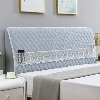 Generic Kopfteilbezug F&uuml;r Einzel-,Doppel-Und Kingsize-Betten Einfacher, Staubdichter Bettkopfteil Hussen Spitzen-Bett Kopfteil Bezug Mit Taschen Moderne Schla