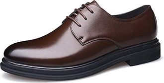 Generic Chaussures habill&eacute;es for Hommes, Chaussures Derby &agrave; Lacets, Bout Rond Bruni, Cuir Bas, Semelle en Caoutchouc antid&eacute;rapante, Bal de Promo(Marron,41 EU)
