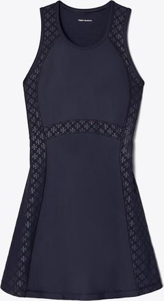 Tory Burch Damen Tankkleid aus Mesh mit T-Monogramm