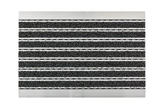 Astra Paillasson Anthracite - Cadre Aluminium - très Robuste - Structure Fine ou grossière - paillasson - Tapis - Tapis de propreté - 60 x 40 x 1 cm
