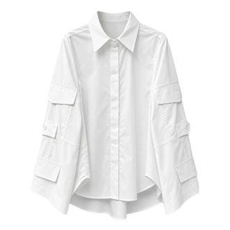 Meimeij Oversized Baumwollhemd - - Blouses & Shirts - Damen - Wei&szlig; - XS