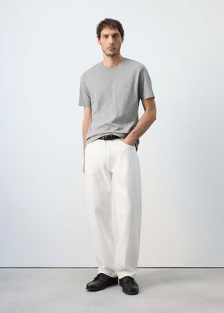 Mango T-shirt slim fit 180 g/m&sup2; gris chin&eacute; fonc&eacute; - Homme - XXL - MANGO MAN