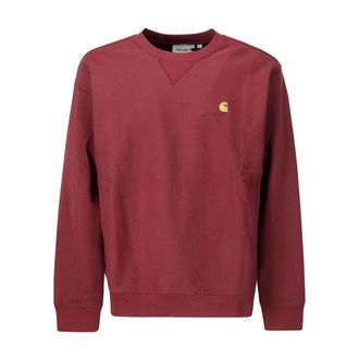 Carhartt Work in Progress American Script Sweatshirt - - Sweatshirts & Hoodies - Herren - Rot - S