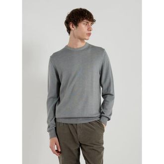 Woolrich Wollpullover mit Rundhalsausschnitt in Grau