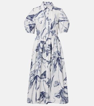 Erdem Robe chemise en popeline de coton &agrave; fleurs