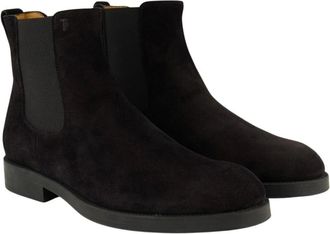 Tod's Homme, Chaussures, Noir, Taille: 42 1/2 EU Bottine en cuir velours