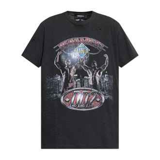 Dsquared2 Homme, Tops, Gris, Taille: XL T-shirt imprimé