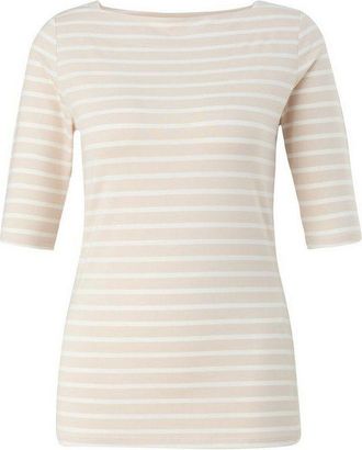 Comma T-Shirt Basic gestreift, mit Karreeausschnitt