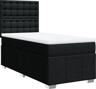 vidaXL Vidaxl - Giroletto A Molle Con Materasso Nero 100x200 Cm In Tessuto