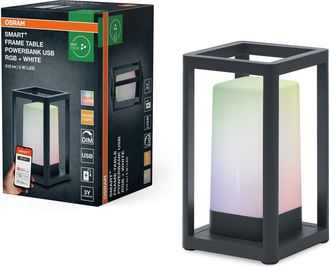 Osram SMART+ Tischleuchte RGB & Warmweiß mit USB-Powerbank 5200mAh, WiFi-Steuerung, IP44-Schutz, dimmbare Gartenleuchte für Terrasse und Balkon
