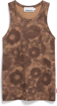 Armedangels Damen Top aus Bio-Baumwoll Mix NYRAA Autumn Garden Slim Fit Pale Umber