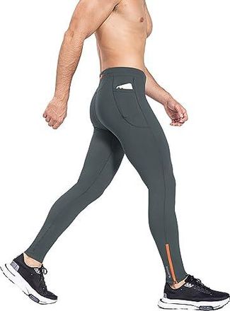 Baleaf Legging de Course Thermique imperm&eacute;able l&eacute;ger doubl&eacute; en Polaire pour Homme avec Poches Gris Charbon. XXL