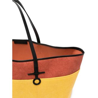 J.W.Anderson Colour-Block Suede-Effect Tote Bag - Yellow
