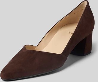 H&ouml;gl Pumps aus Leder mit Blockabsatz