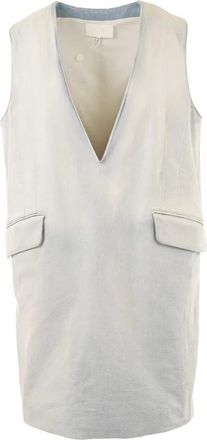 Maison Margiela Femme, Robes, Bleu, Taille: 38 FR Denim V Short Dress